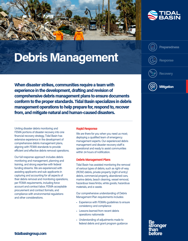 Debris Management - Tidal Basin Group Debris Management - Tidal Basin Group