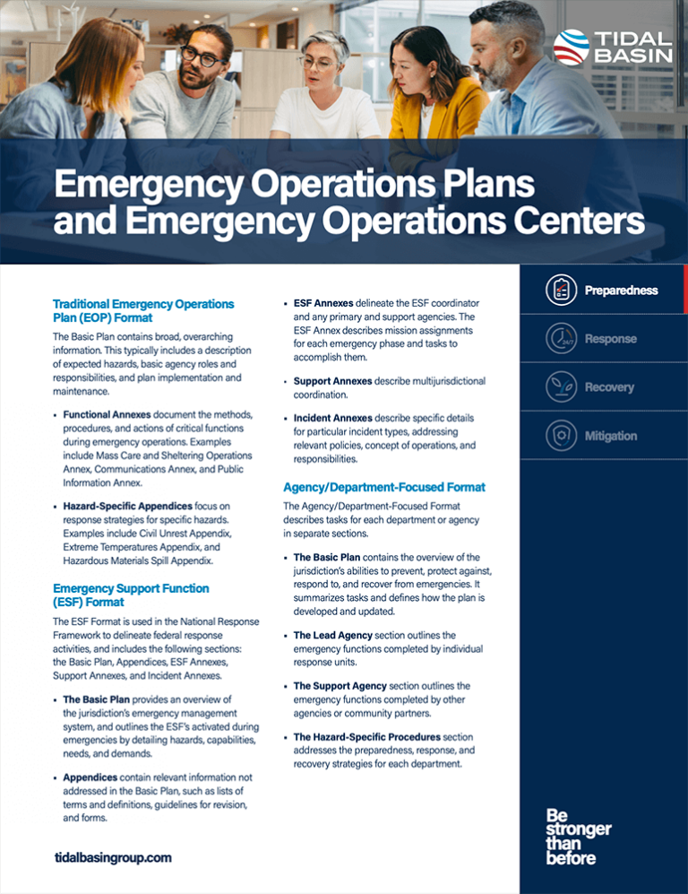Emergency Operations Plans and Emergency Operations Centers - Tidal ...