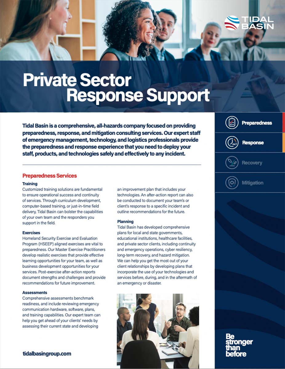 Private Sector Response Support - Tidal Basin Group