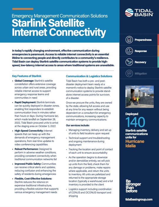 Starlink Satellite Internet Connectivity - Tidal Basin Group